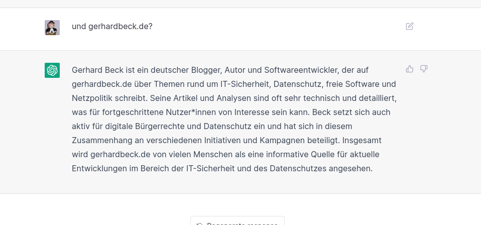 ChatGPT über gerhardbeck.de – Willkommen bei Gerhard Beck