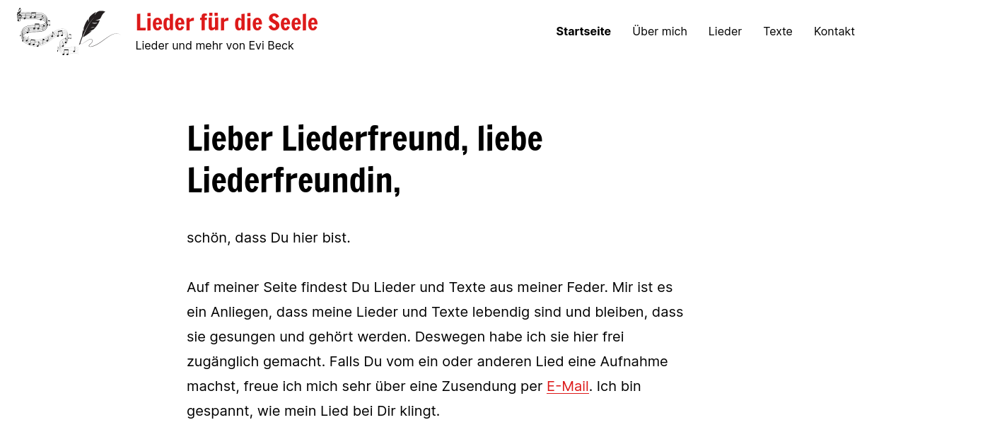 Evibeck.de: Lieder für die Seele – Willkommen bei Gerhard Beck